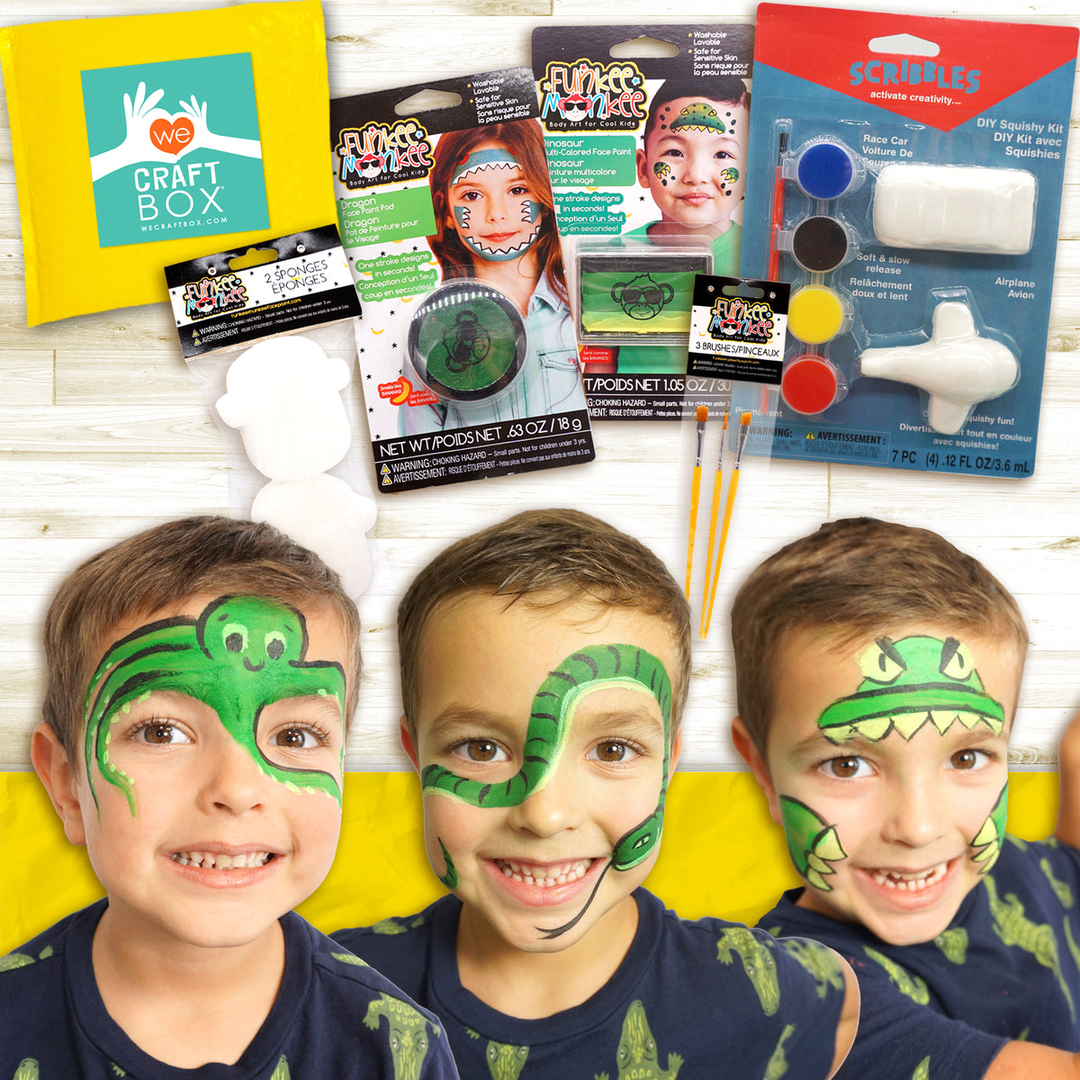 Kids' Dinosaur Face Painting Kit – Face Paint for Kids | We Craft Box